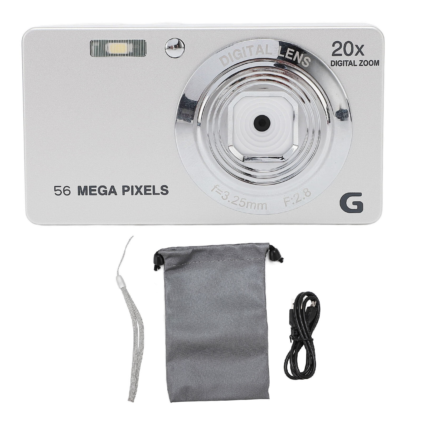 Цифровая камера с заполняющим светом, 20 фильтрами, динамиком, 2,7-дюймовым цветным экраном IPS, 4K, 56 МП, 20-кратным зумом, функцией стабилизации изображения, 750 мА ч, автофокусом, камера для путешествий, 16 ГБ