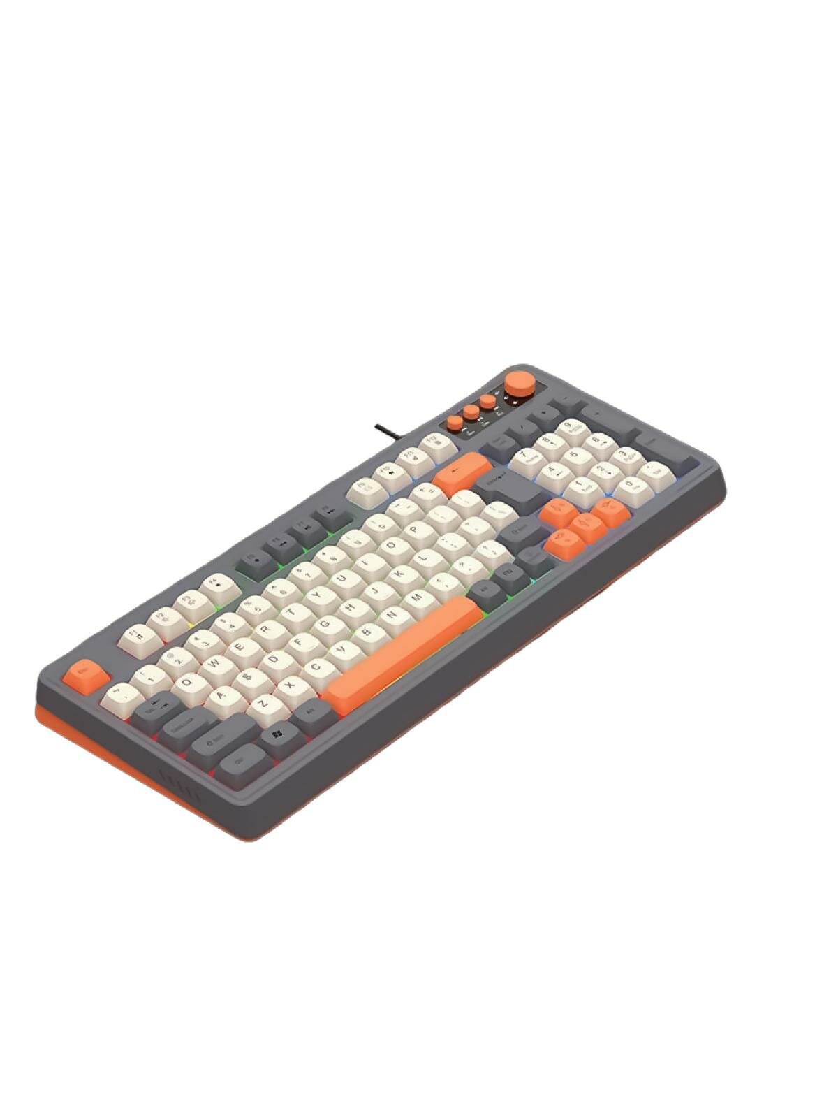 ARGB Backlits Gaming Keyboard 98Keys, Ergonomic USB Wire Keyboard USB Cable for PC Computer Wire Connection Keyboard