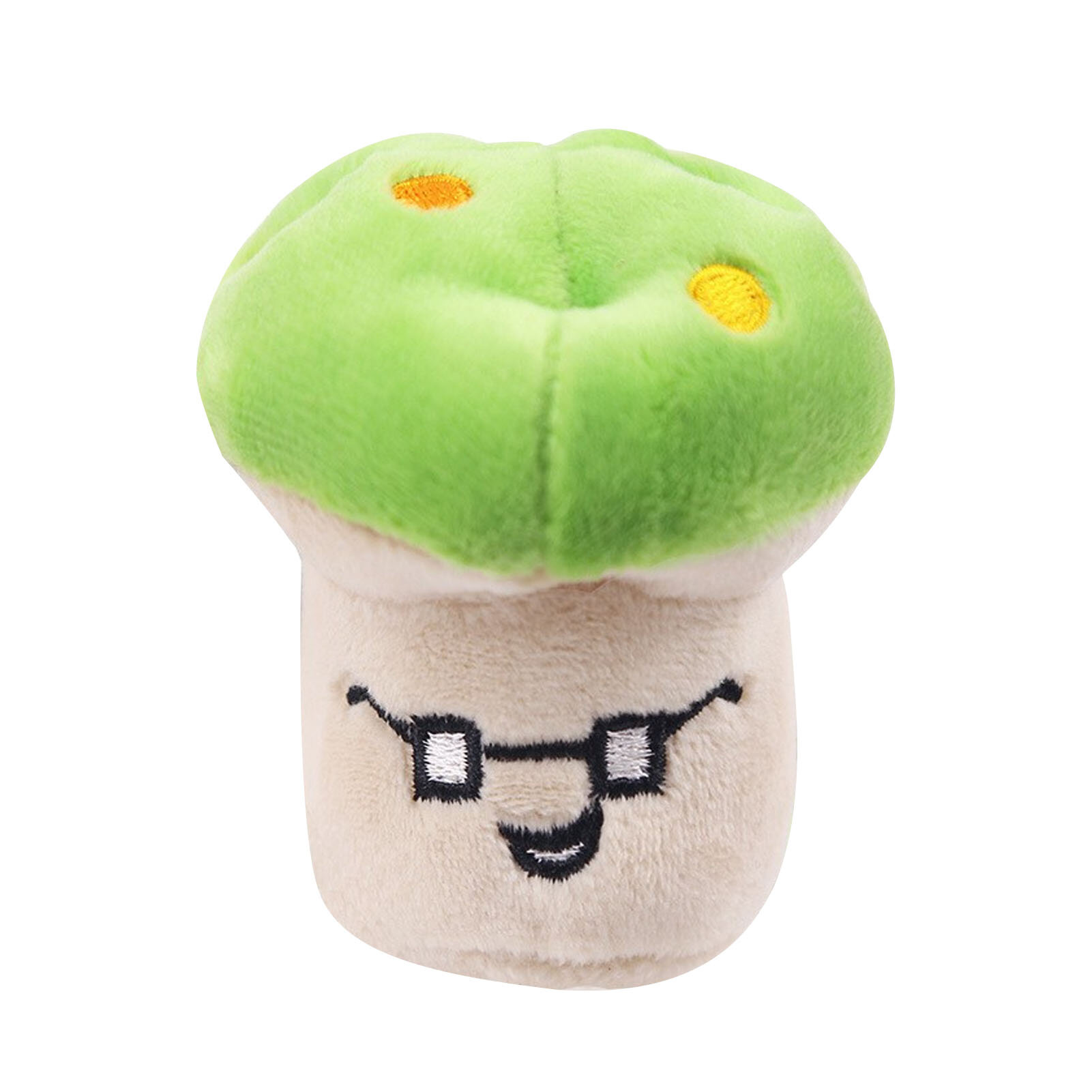 Plush Dog Toy Cartoon Mushroom Shaped Bite Resistant Teeth Grinding Reduce Boredom Interactive Puppy Chew Green