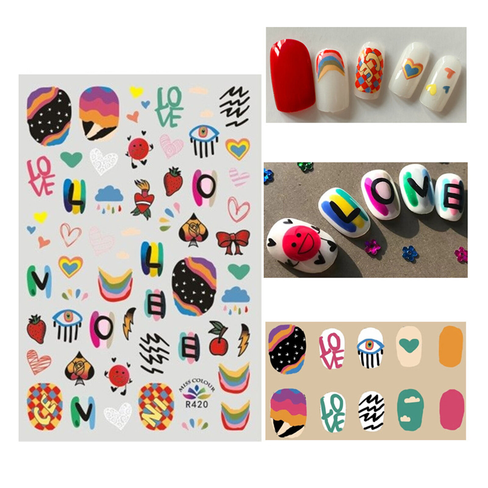 Наливные наклейки для ногтей 3D самоклеющиеся Картонный Абстрактный Лицо Кривая Фан Graffiti Винтаж Плащ Дизайн ногтей Акриловые принадлежности ДИY Украшения для маникюра Дизайн кончиков ногтей, 1 штука