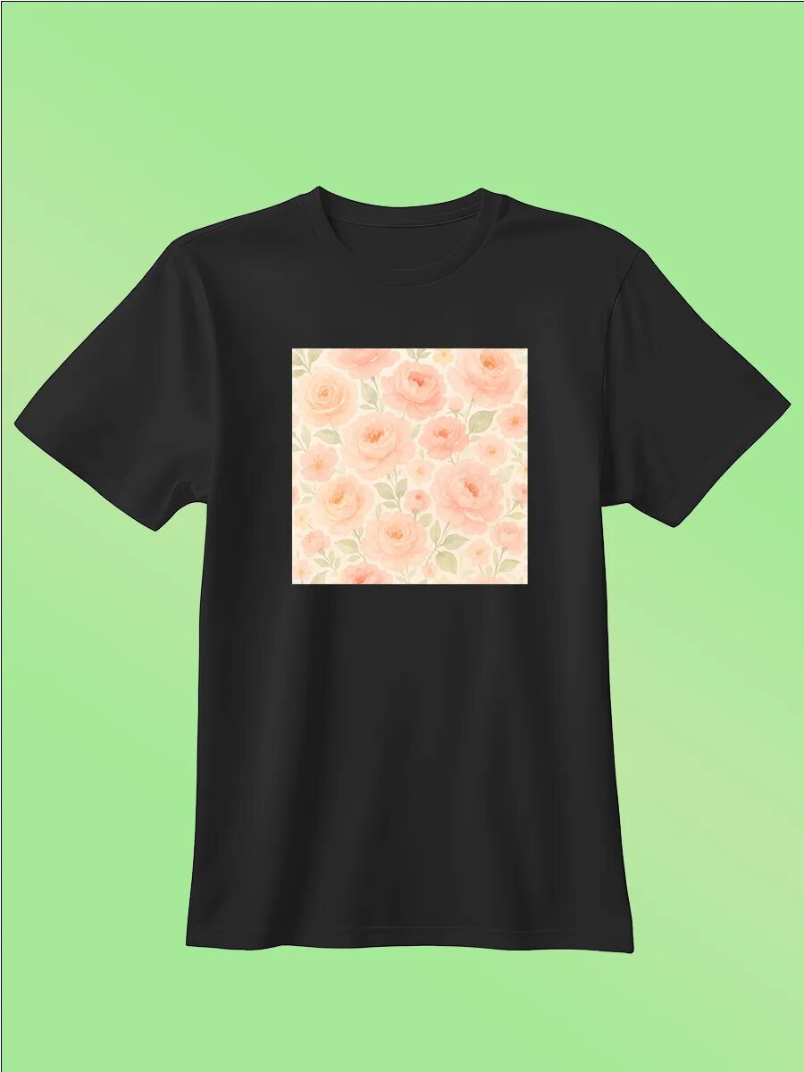 Футболка абстракция с розами