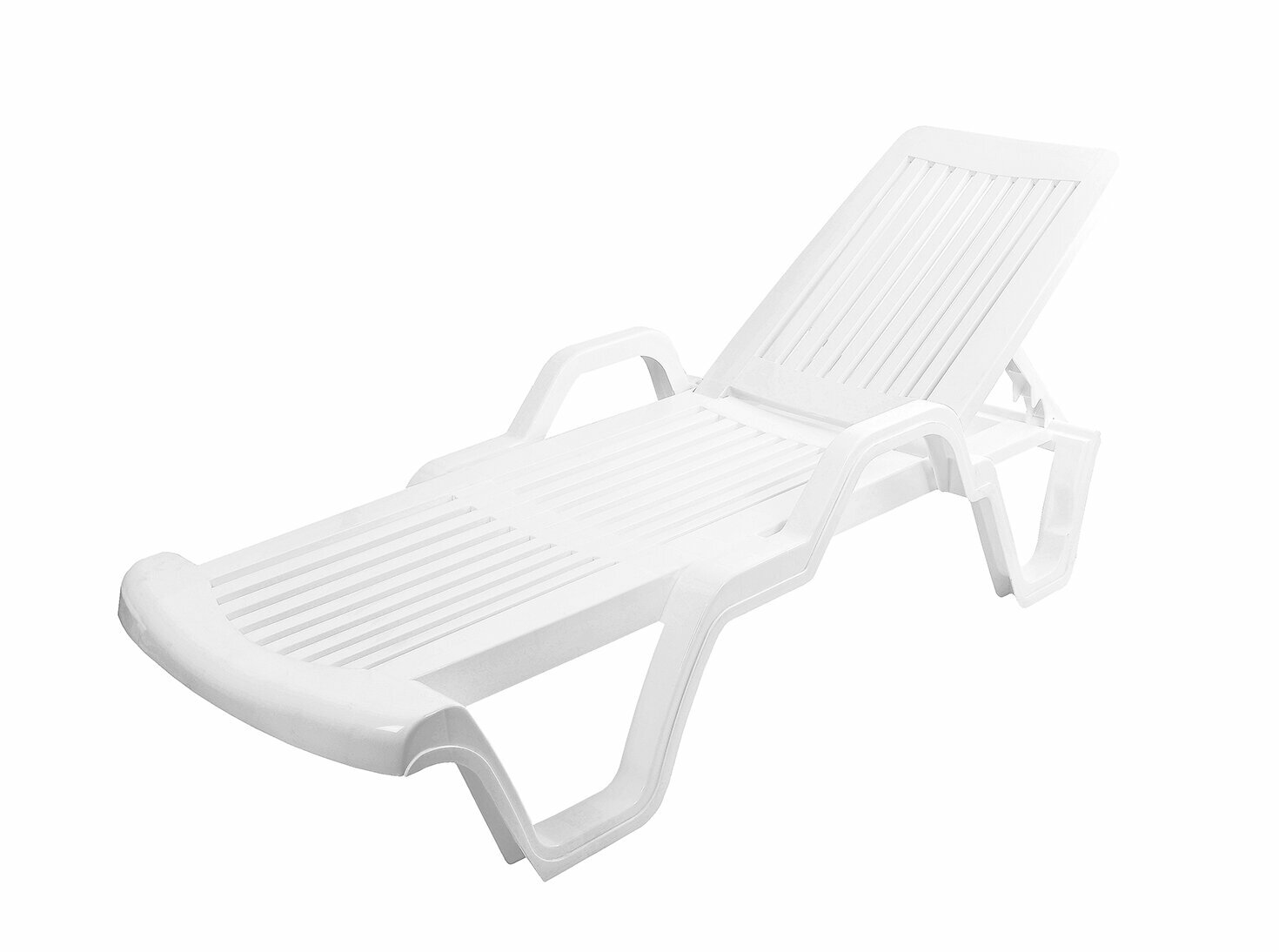 Шезлонг "Капри" с ручками (белый) (423/БЕЛ)