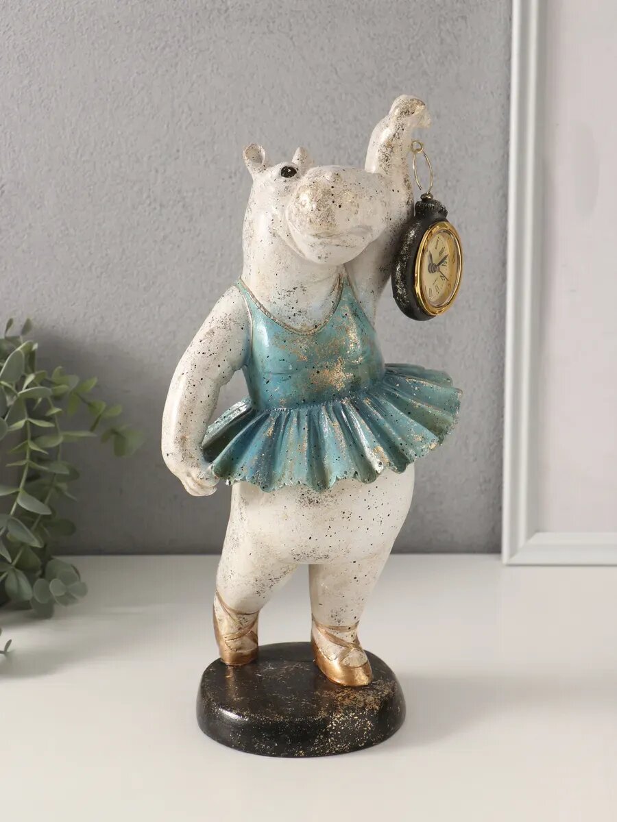 Фигурка-часы Бегемот балерина
