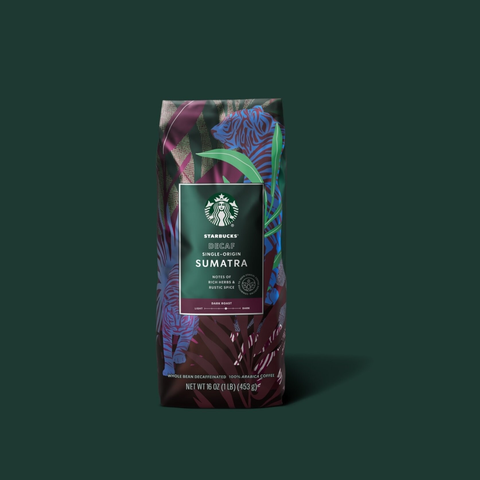 Starbucks Sumatra молотый Кофе без кофеина 340г (темная обжарка)