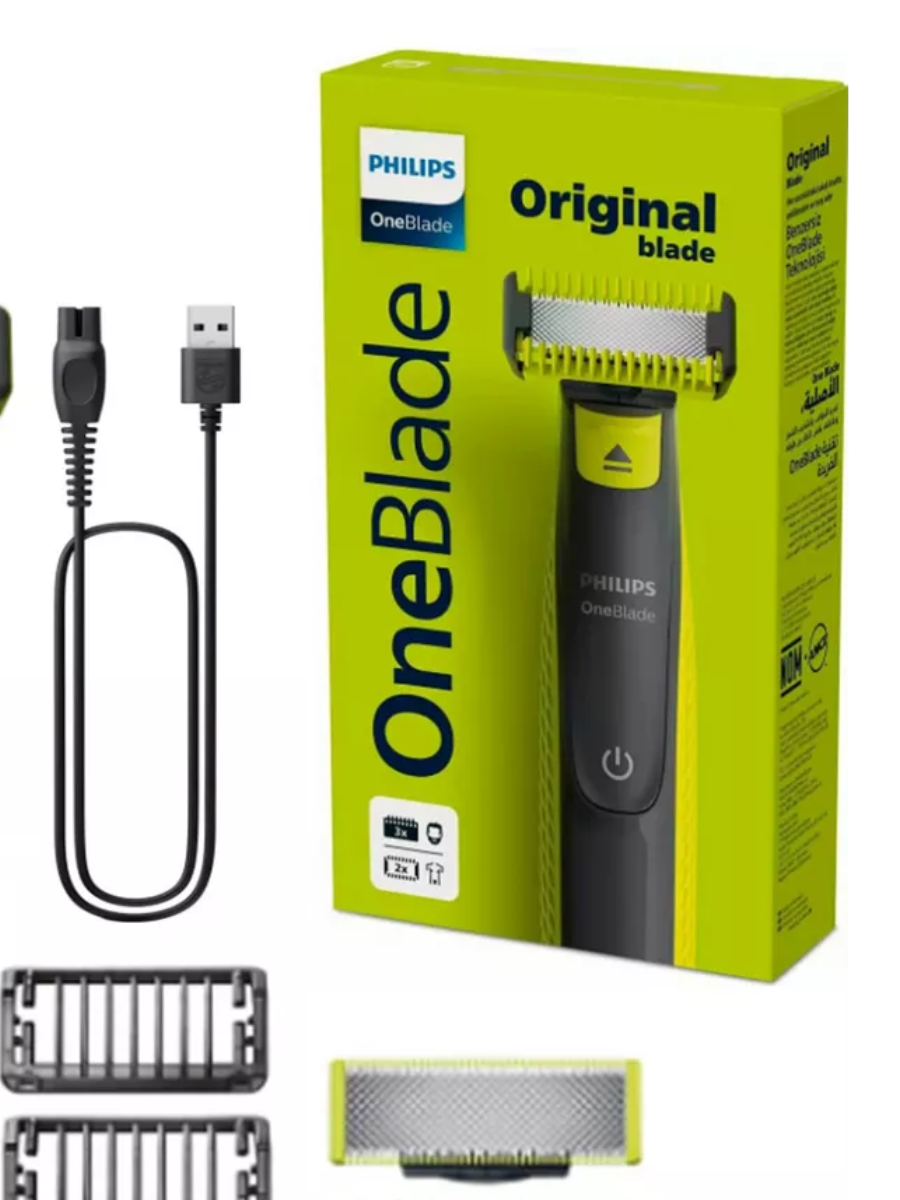 Триммер Oneblade QP2824/10 для бороды, усов и тела, зеленый лайм/черный