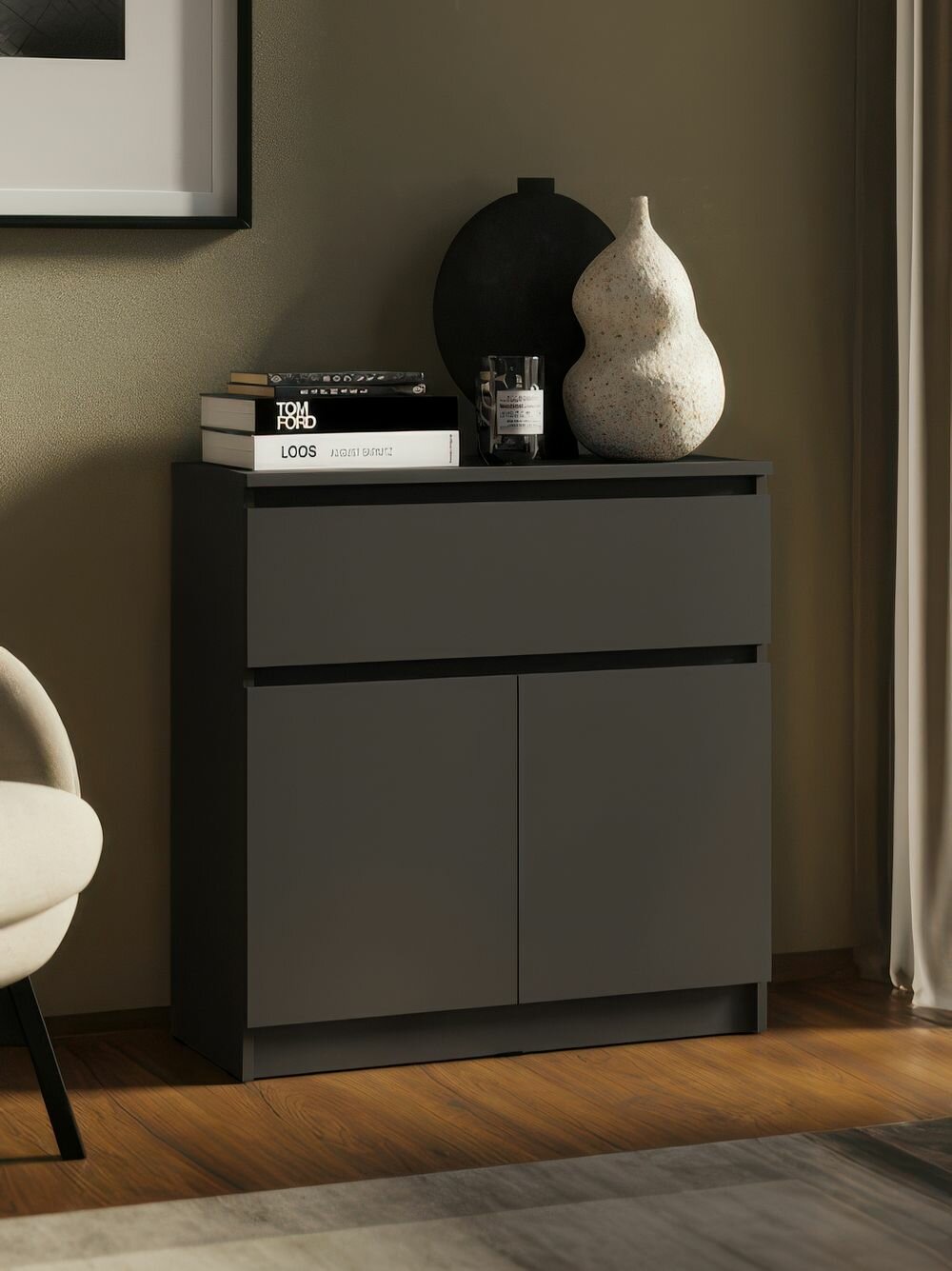 ARNIKA Комод для одежды Челси 80.2х33х76.8 см, графит