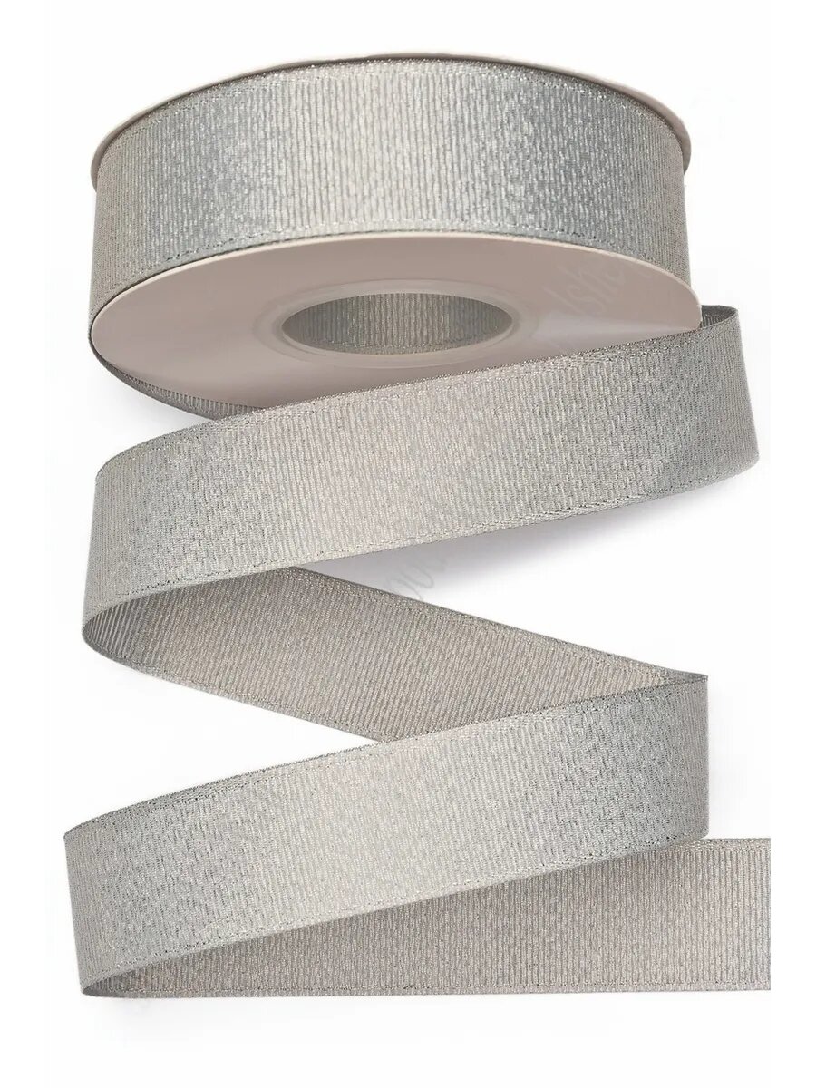 Лента репсовая с люрексом 2,5см (9м)