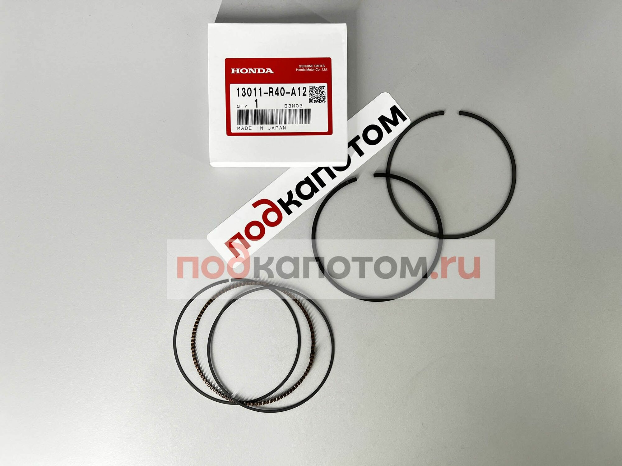 Поршневые кольца для двигателя автомобиля Honda (2.4L) (RIKEN); Артикул Honda: 13011R40A12 (Оригинал) — фото 1