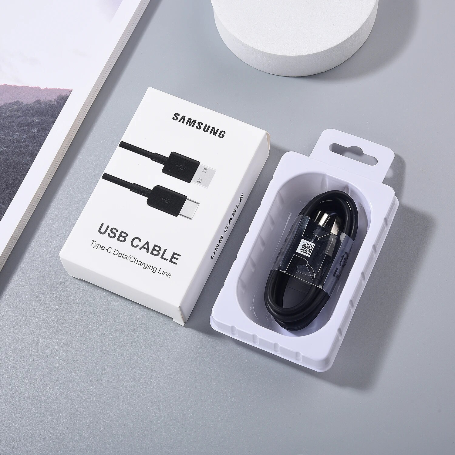 Кабель Для Быстрой Зарядки Samsung USB Type C Для Galaxy A30 A40 A50 A60 A70 A80 A90 Black With Box