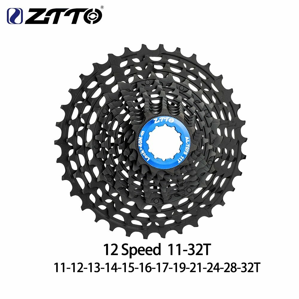 ZTTO Сверхлегкая кассета для шоссейного велосипеда 11-12 скоростей 12s 32T Black