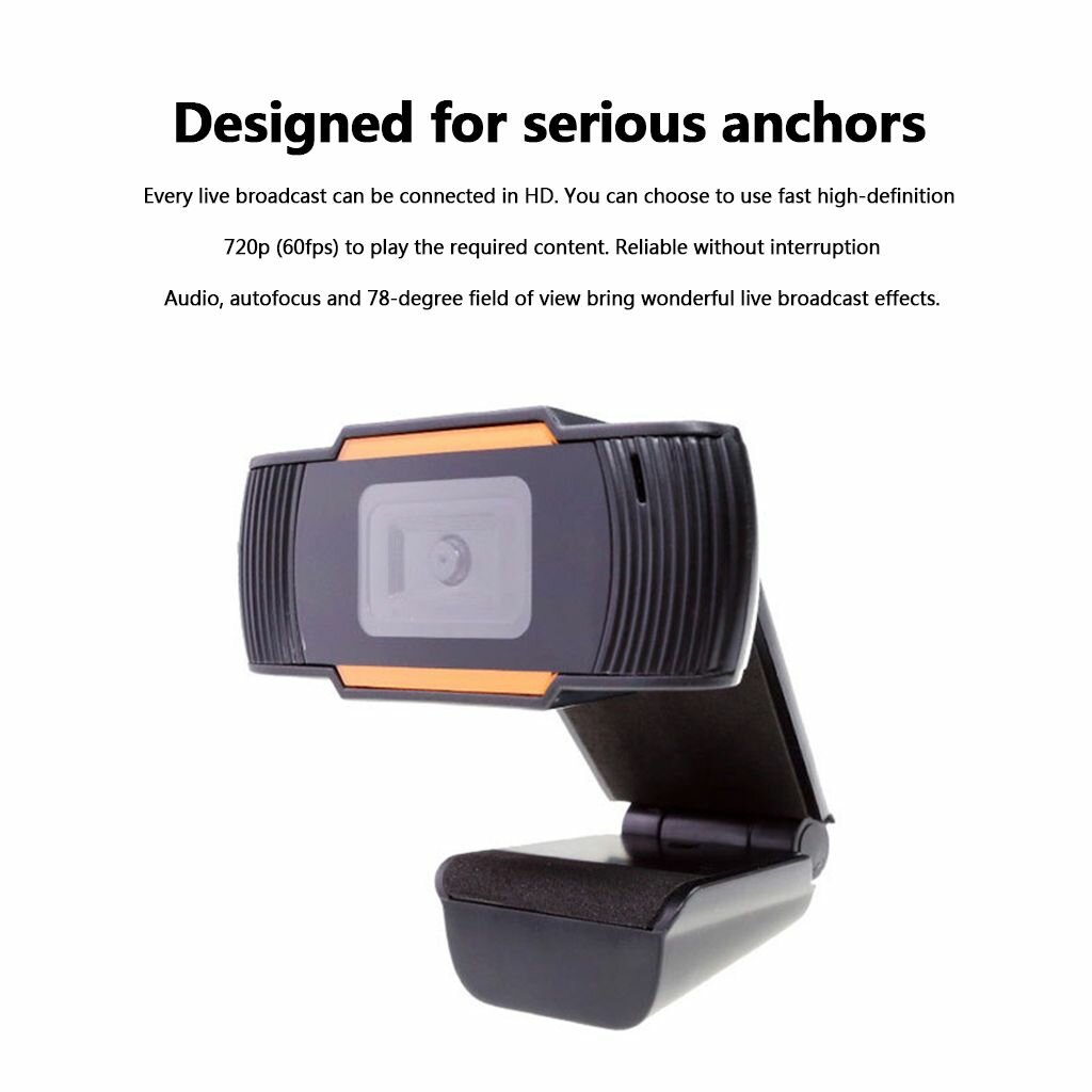 Компьютерная веб-камера высокого разрешения 720P, свободный USB-накопитель, настольная веб-камера, встроенный микрофон, вращающиеся на 180 камеры