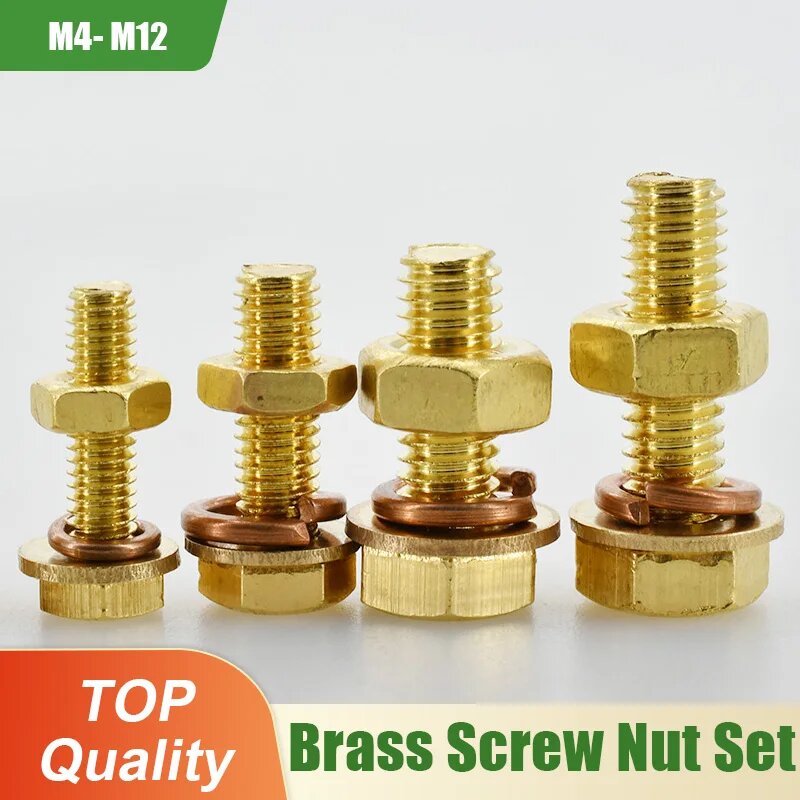 Набор латунных винтов и гаек M4 M5 M6 M8 M10 M12 M10 (1Pcs), 90 мм