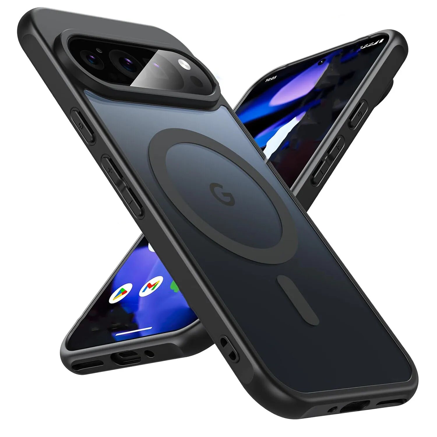 Противоударный чехол Magsafe для Google Pixel 9 Pro XL, прозрачный
