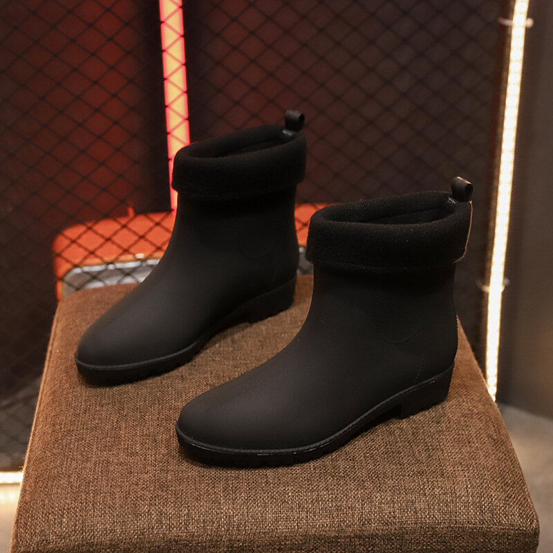 Модные короткие резиновые сапоги Chelsea, универсальные резиновые сапоги для женщин, ботинки Martin, нескользящие водные сапоги, резиновые сапоги для взрослых, полусапожки