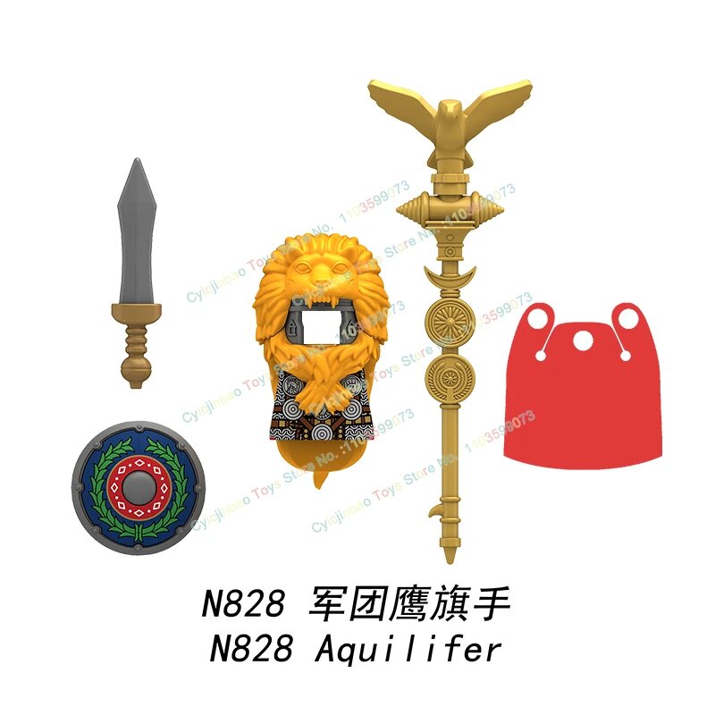 N829 Средневековые римские военные военные солдаты, тяжелая пехота, экшн-фигурки, щиты, копье, меч, аксессуары, строительный блок, игрушки, подарки N828