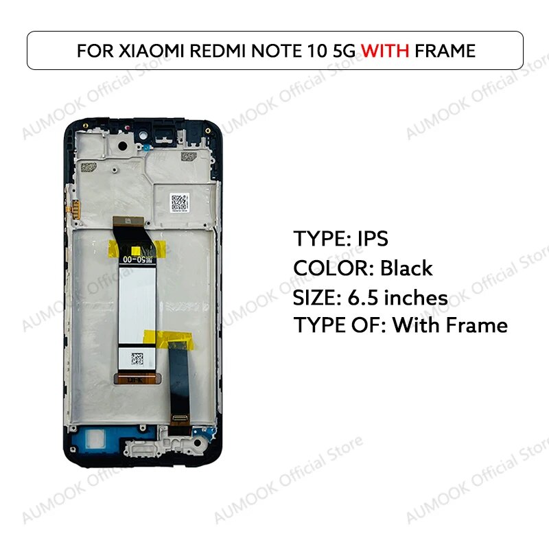 Для Xiaomi Redmi Note 10 5G ЖК-дисплей с цифровым преобразователем сенсорного экрана в With Frame