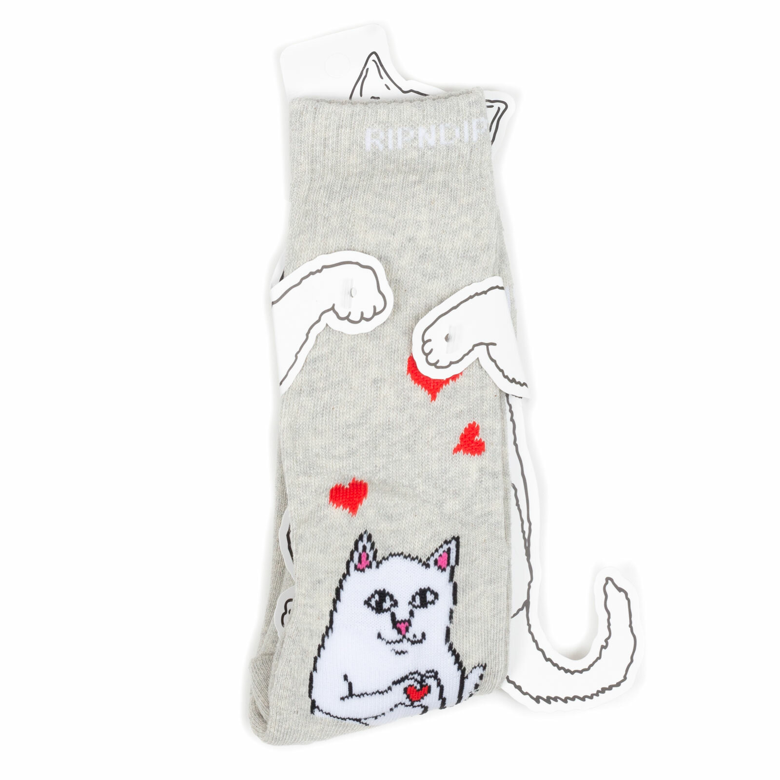 Носки Высокие носки с котом Нермалом Ripndip Nermal Loves Ash Heather