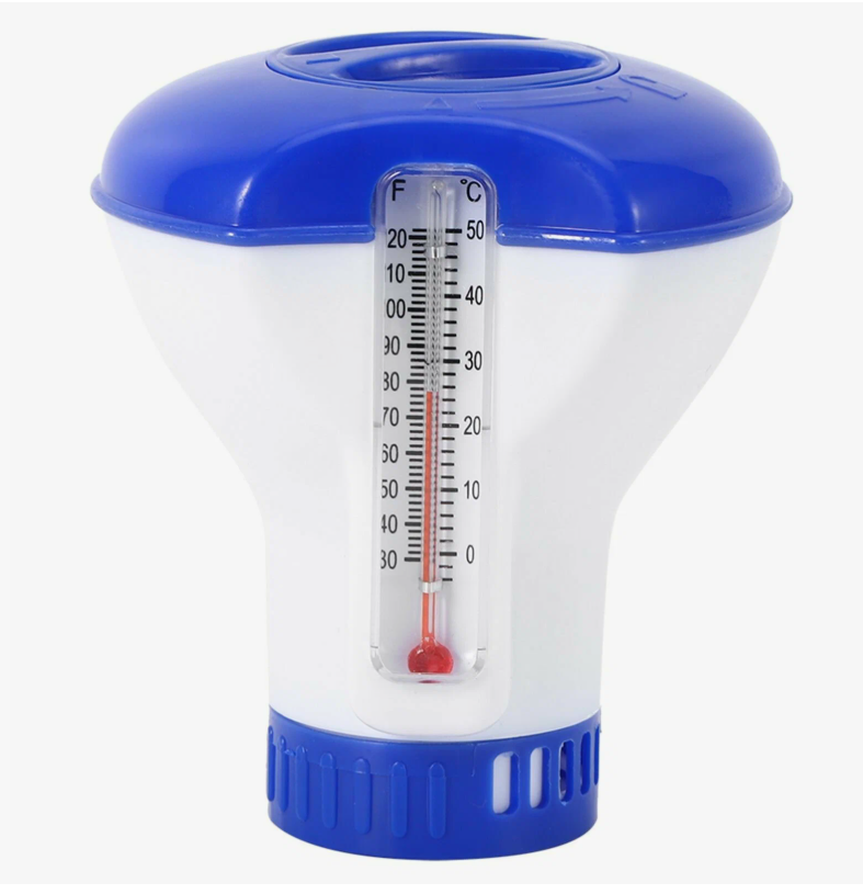 Плавающий дозатор для бассейна с термометром, диаметр 3,8, ПВХ