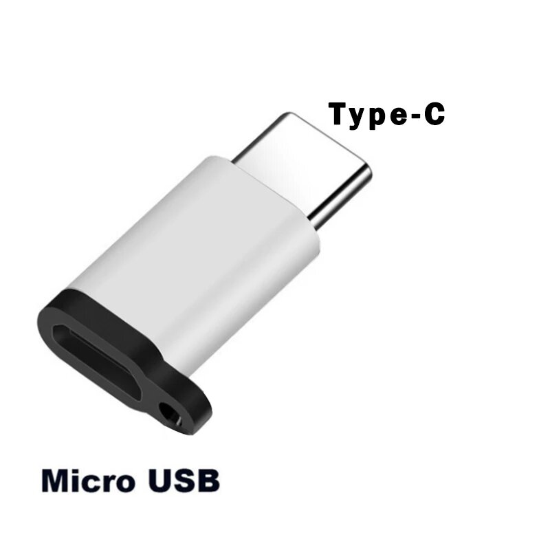 Переходник Type-C на Micro USB, белый, для Xiaomi, Samsung