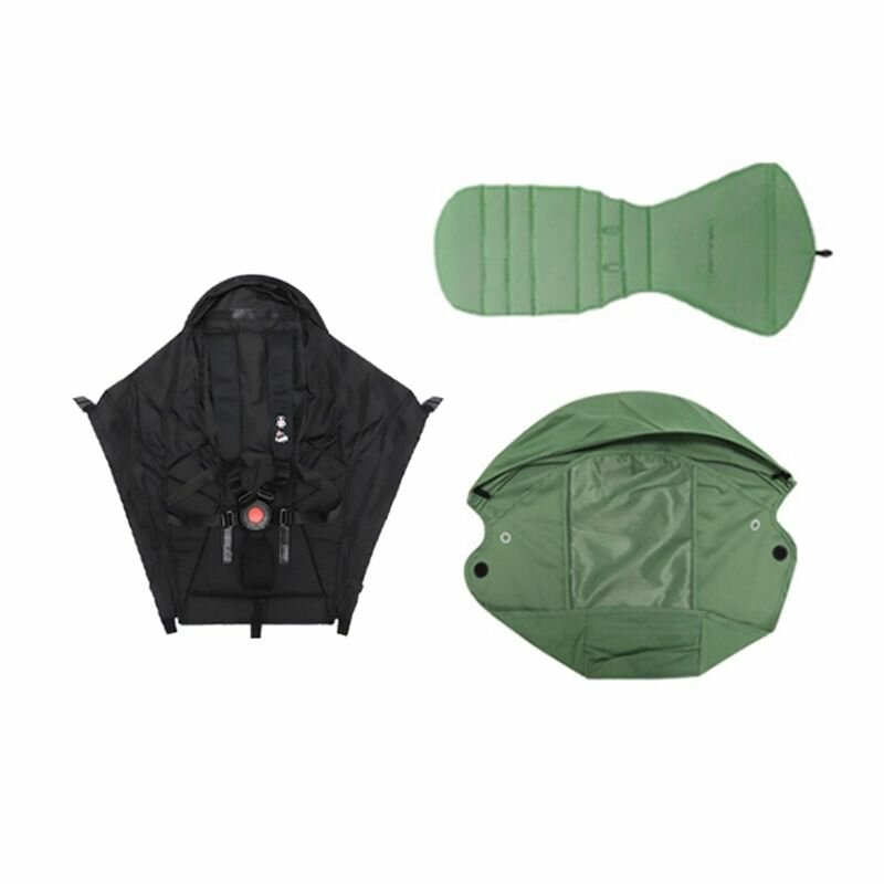 Комплект ткани для детской коляски из трех частей-мятно-зеленый