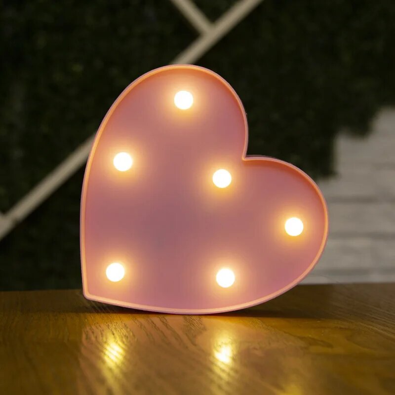 LED буквы из ПВХ для декора Розовый, Pink Heart, 16cm