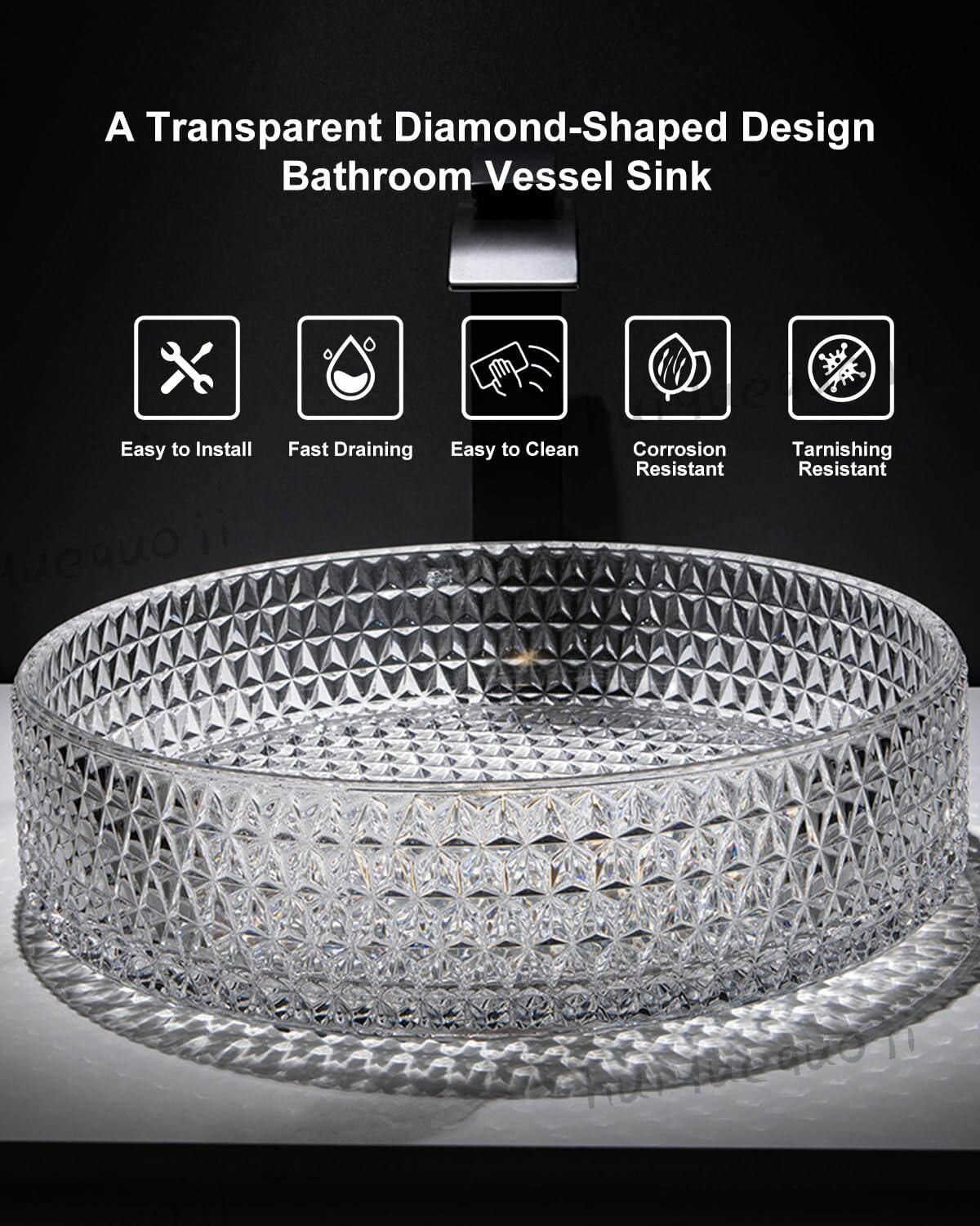 Белая прозрачная круглая стеклянная раковина