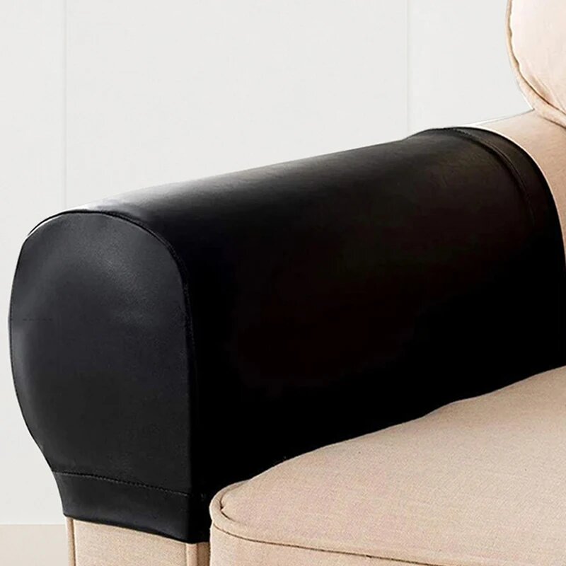 Чехлы на подлокотники для дивана из искусственной кожи, Черный