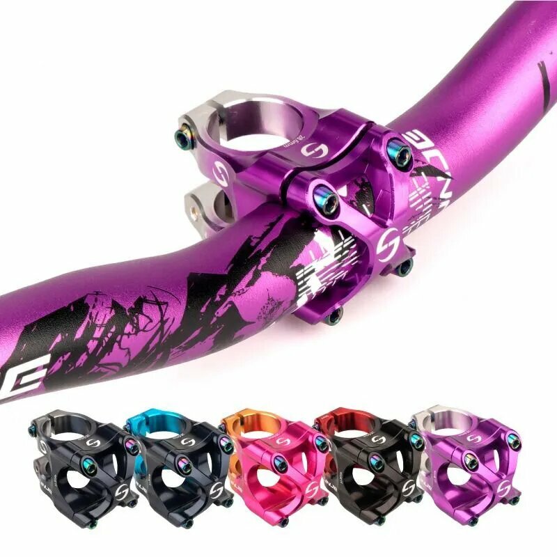 Вынос велосипеда, короткий вынос замедления, сверхлегкий алюминиевый сплав с ЧПУ, 31,8*35 мм, фиолетово-серебристый