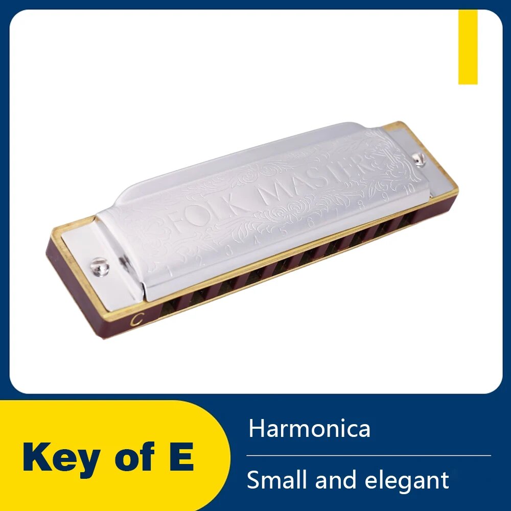 SUZUKI Folkmaster Blues Harmonica Standard Key of C A B D E F G Key 10 отверстий 20 тонов диатоническая блюзовая губная гармошка Gaita для начинающих, Key of E