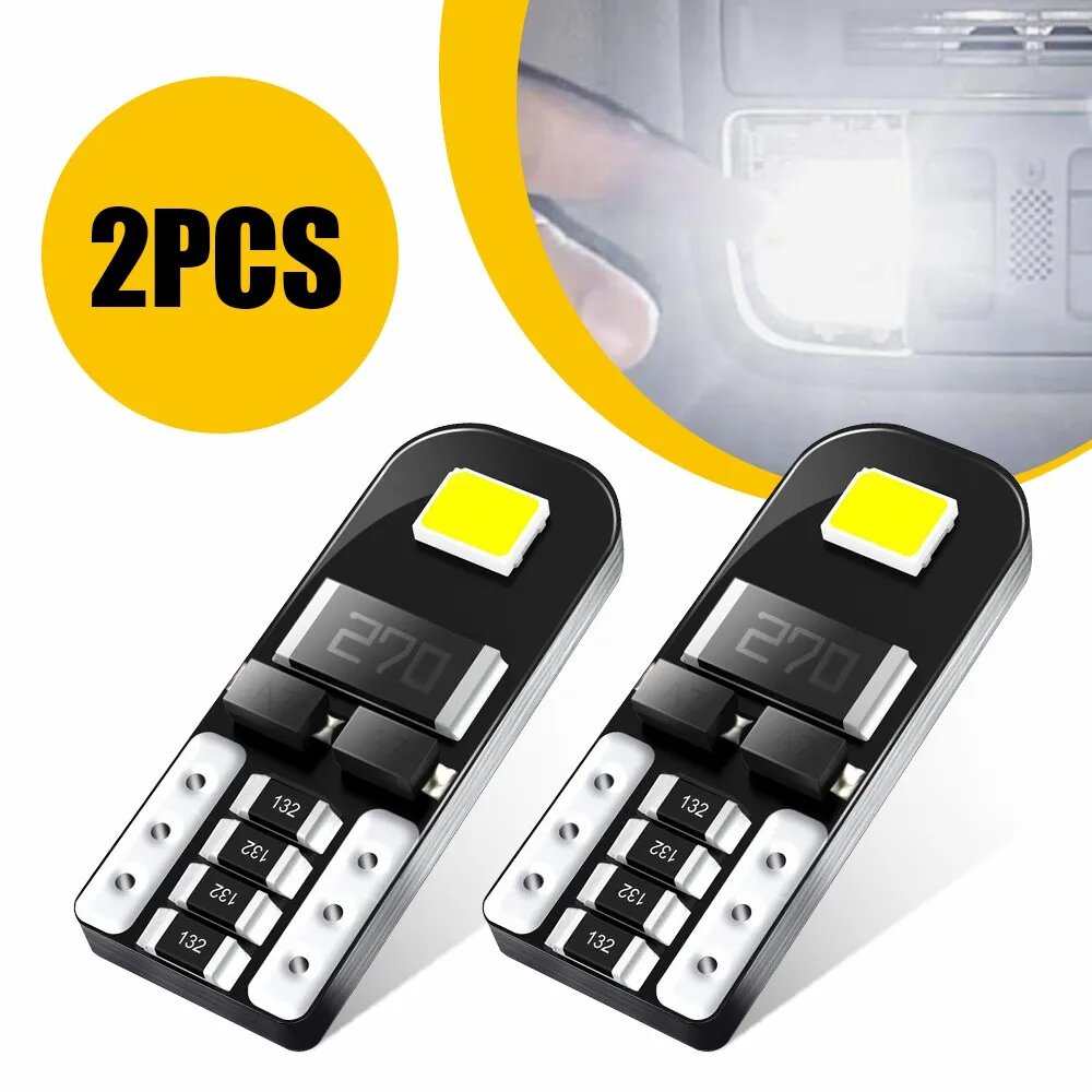 2 шт. AUXITO 2E LED T10 W5W 168 194 2825 Безопасное белое 12 В Автомобильная парковка Интерьер для чтения Купол Багажник Лампы Прожектор