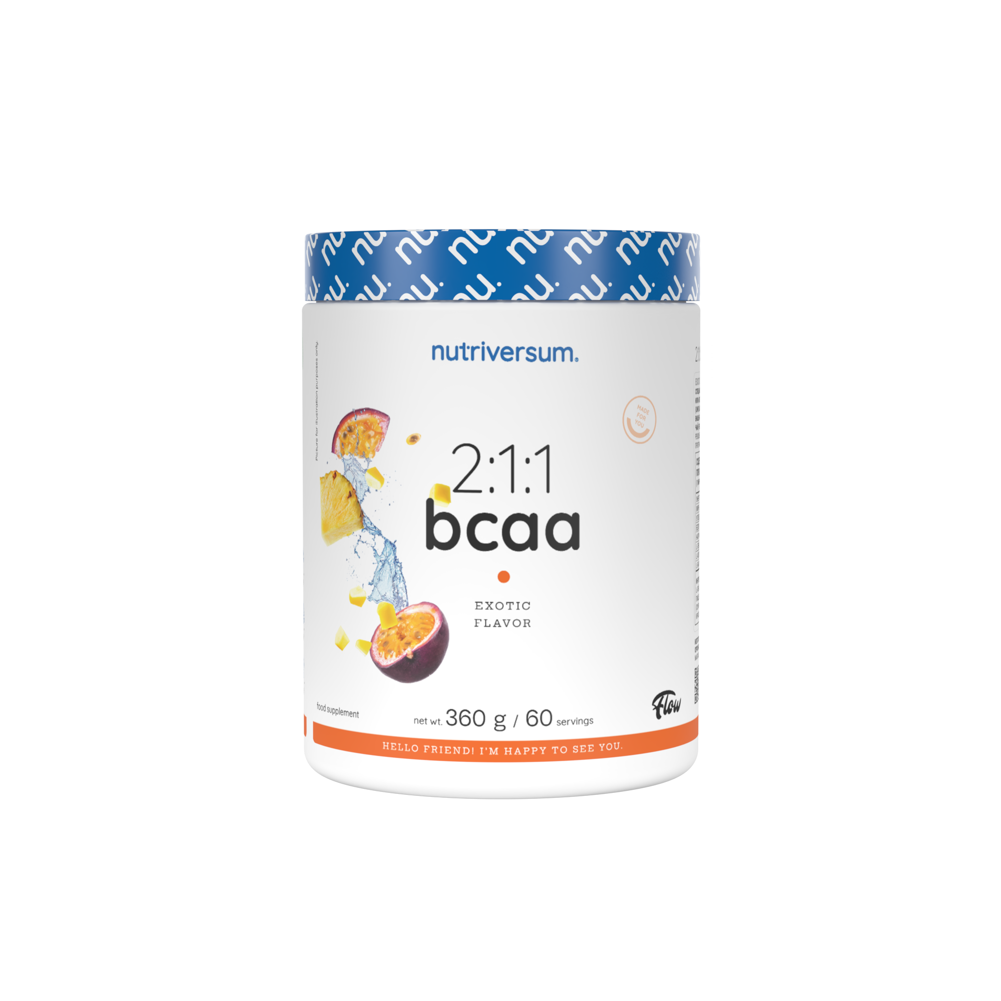 Аминокислоты Нутриверсум БЦАА 2:1:1 (Nutriversum BCAA 2:1:1) со вкусом экзотических фруктов, 360 грамм