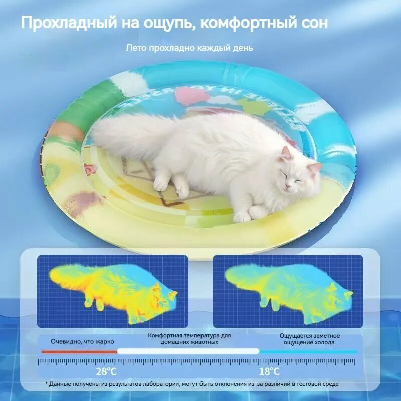 Охлаждающая водяная кровать для питомцев (Диаметр 60см) - можете добавить воду