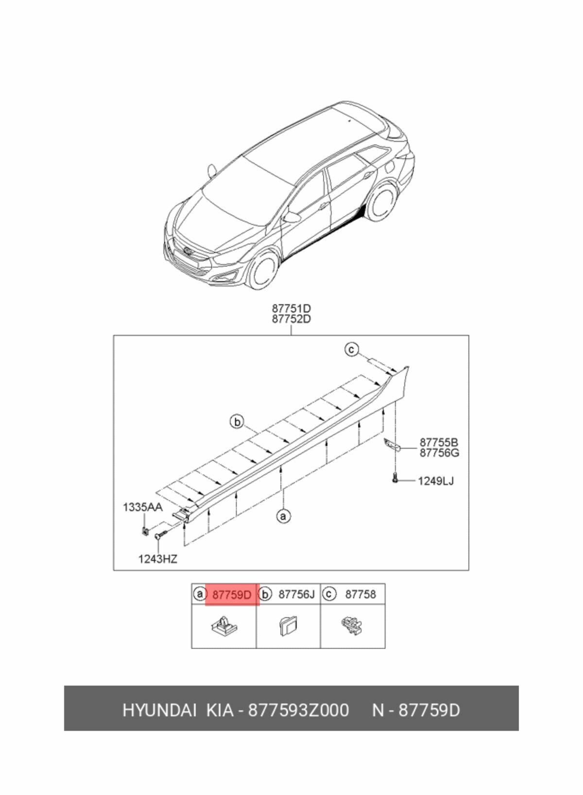 Фиксатор Молдинга Порога Кузова [Org](Hyundai/Kia 877593Z000)