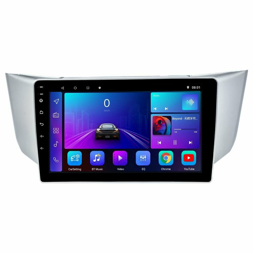 Автомагнитола 2 din магнитола для LEXUS RX300 2003-2009 2+32G Android 12 9" дюймов + камера с ips-экраном (WIFI, GPS, bluetooth, мультируль)