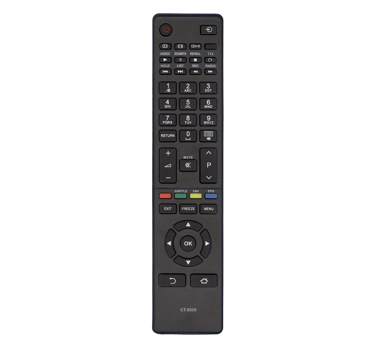 Пульт Huayu CT-8509, для телевизора, Toshiba, цвет чёрный, ИК-сигнал