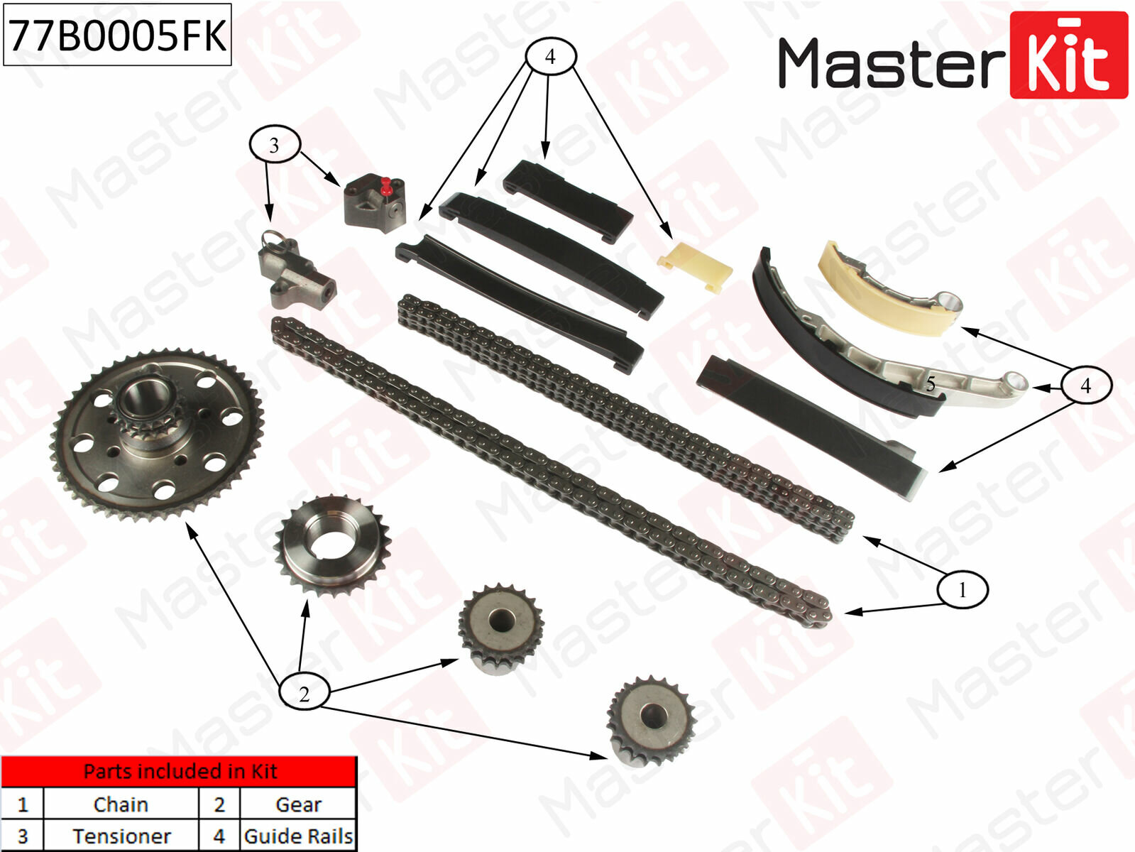 Комплект Цепи Грм Nissan Navara Iii 2.5 Dci Yd25Ddti 4Wd 04-(Masterkit 77B0005Fk)