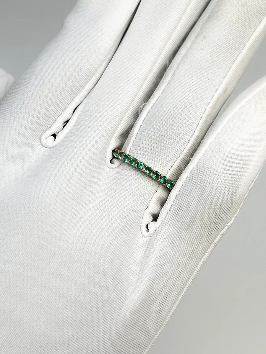 Кольцо, изумруд синтетический