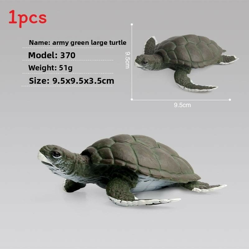 Фигурки животных черепаха pvc коллекционные модели для диорам выставок зеленая черепаха l