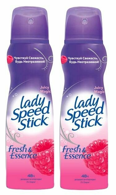 Lady Speed Stick Дезодорант женский антиперспирант спрей фреш малина (2уп по 150мл)