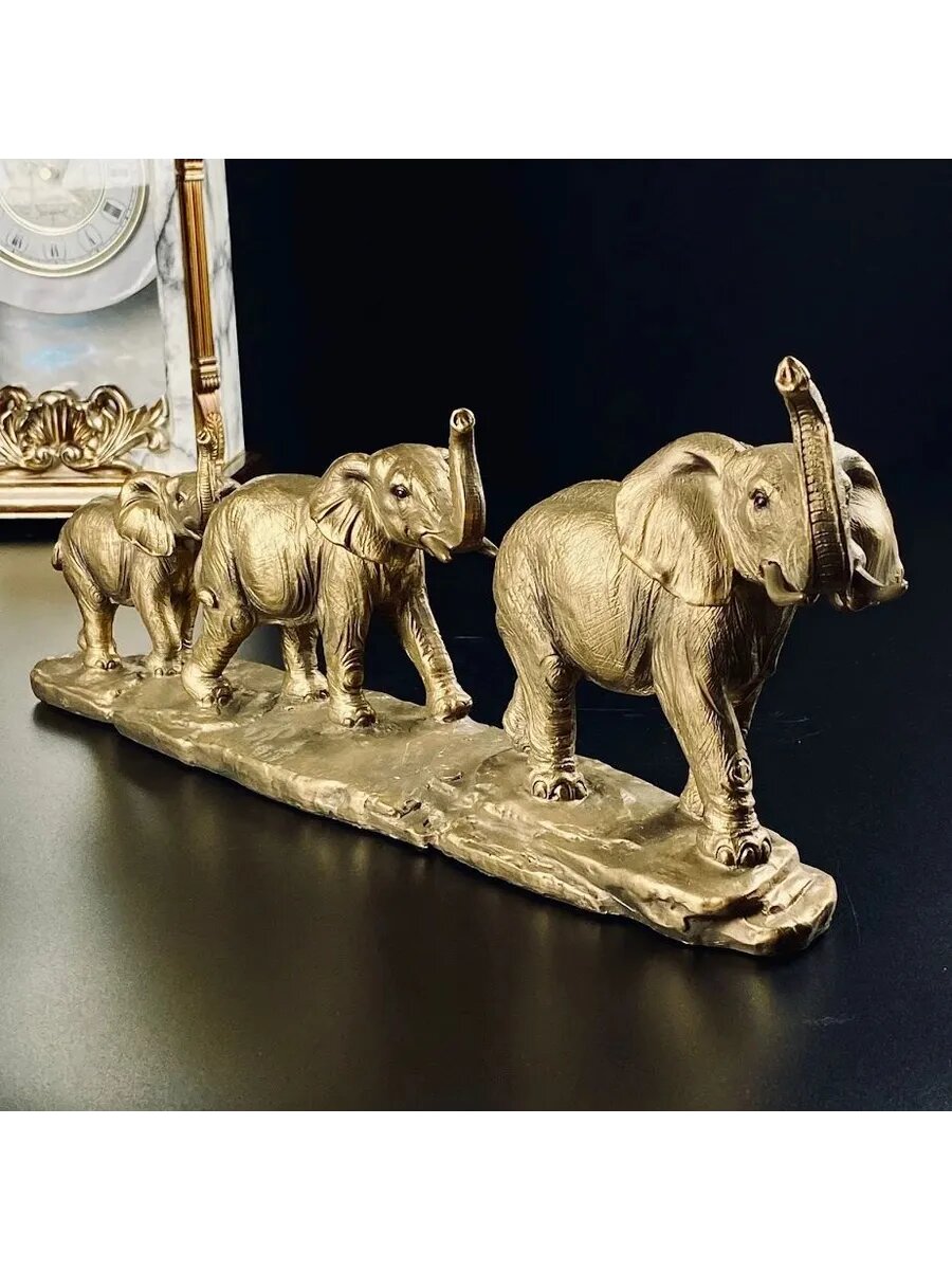 Статуэтка Lenardi "Семья слонов" 45,5см полистоун