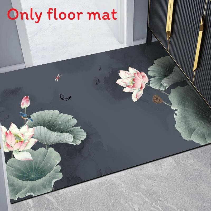 Lotus коврик для пола с узором персик слива и цветами из силикагеля впитывающий нескользящий моющийся для дома