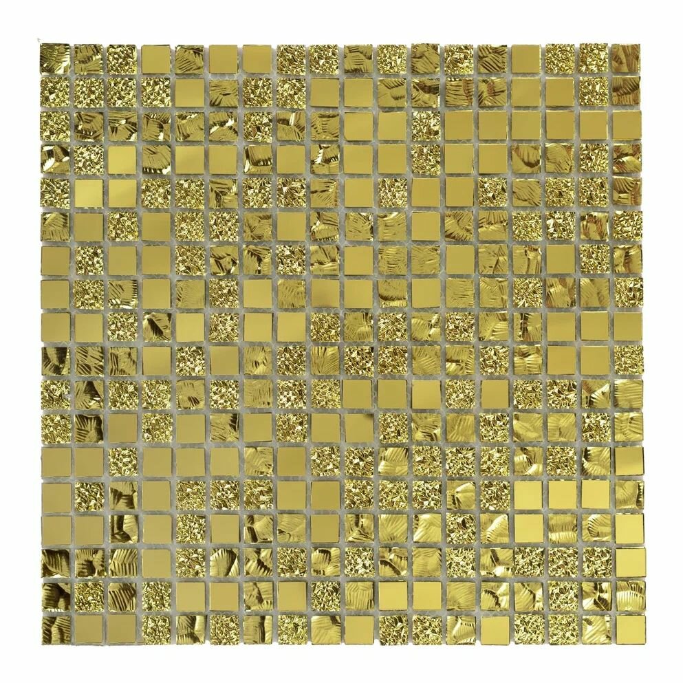 Плитка мозаика КерамограД зеркальная на сетке для сауны и хаммама, влагостойкая износостойкая, 30х30см/ 1 сетка