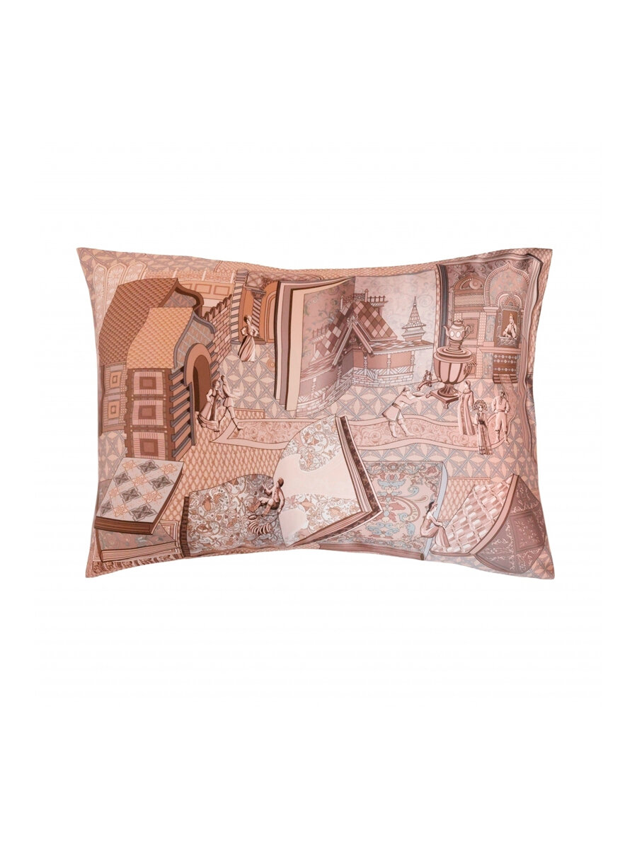 Наволочка 50x70см Mollen Пески времени Теремок в песочно-бежевом 100% Хлопок Сатин 400 ТС