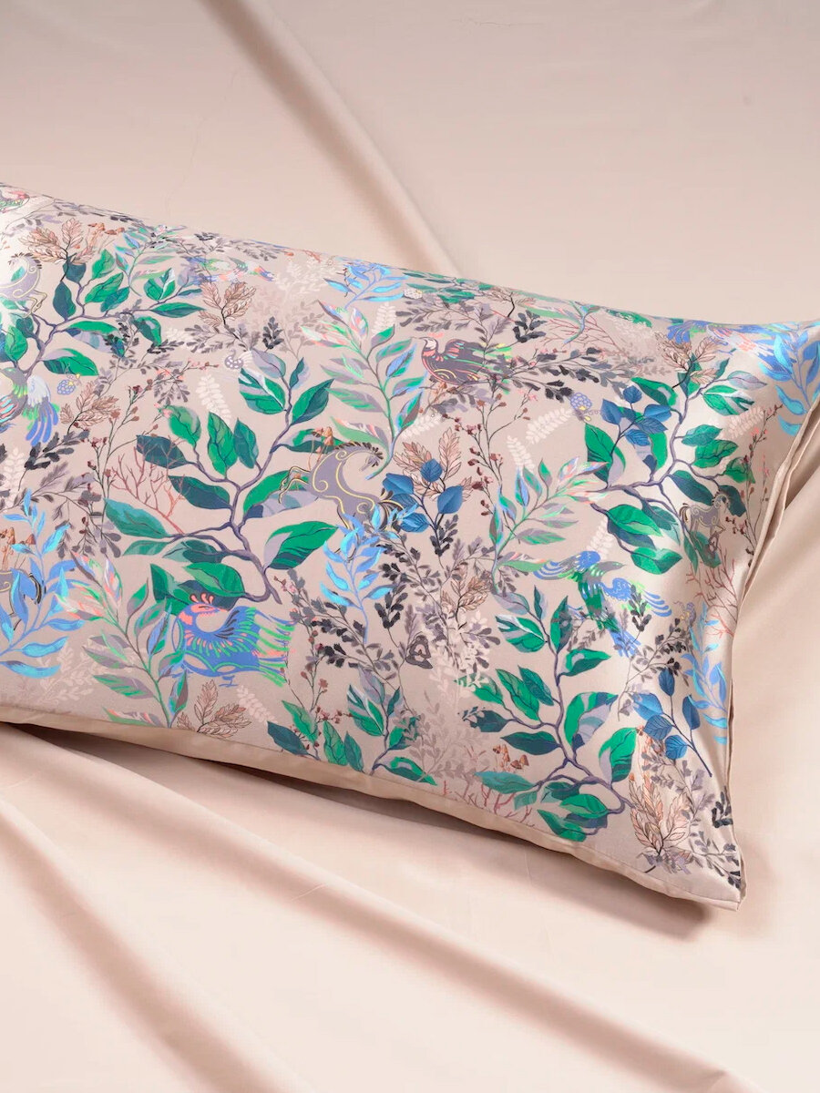 Наволочка Mollen "Таинственный лес", сатин, шелковая, 50x70 см 100% Хлопок Сатин 400 ТС