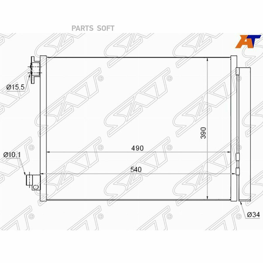 Радиатор кондиционера Renault Arkana 18- / Duster 10-21 от официального дистрибьютора, SAT, артикул STDC023940
