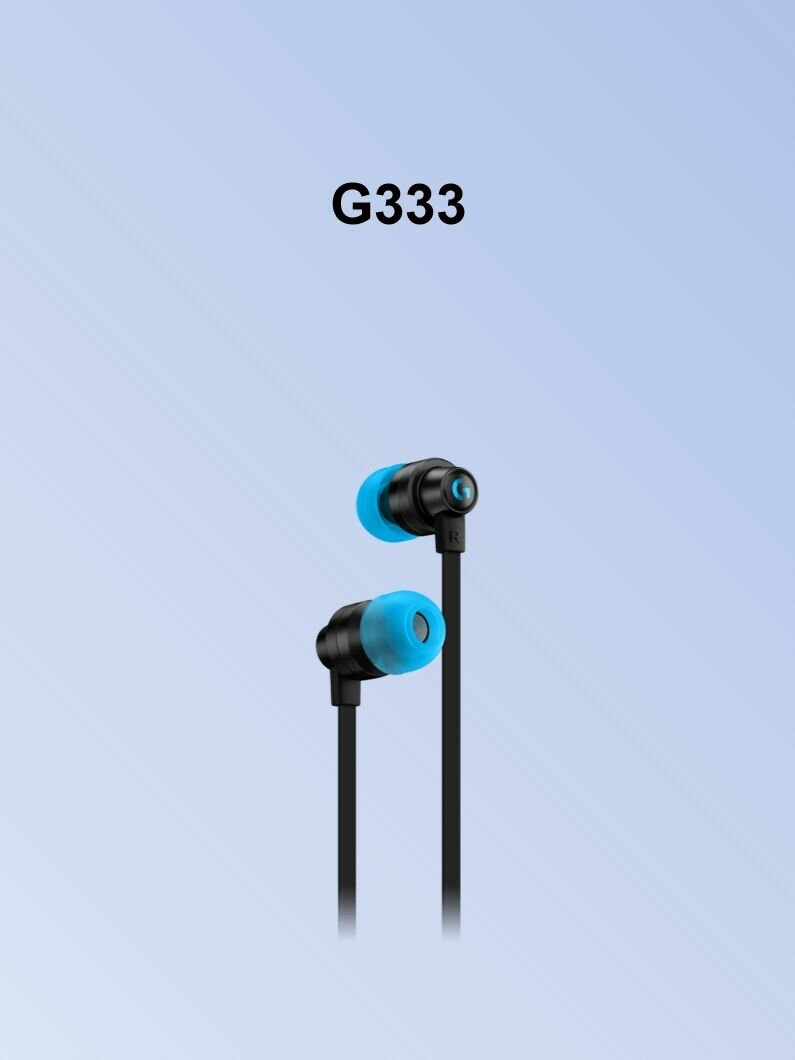Игровые проводные наушники Logitech G333, 3.5 мм; USB с микрофоном, черные
