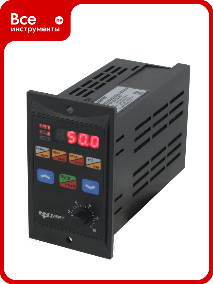 Преобразователь INNOVERT выходной ток 3.1 А 0,55 кВт вх: 1ф x 220В / вых: 3ф х 220В IRD551M21B надежной конструкции