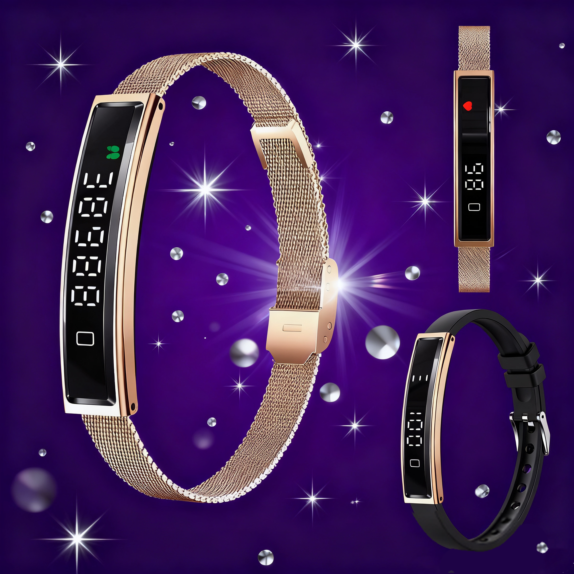 Фитнес-браслет, 24 часа, водонепроницаемый, с магнитным ремешком, золотой