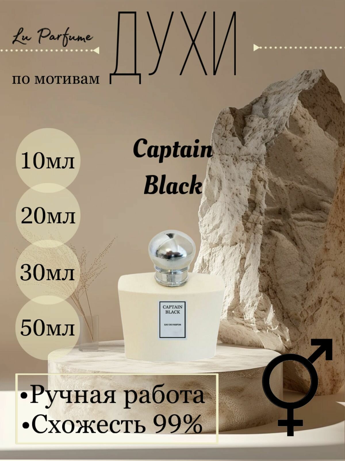Духи ручной работы по мотивам 'Captain Black', для мужчин и женщин