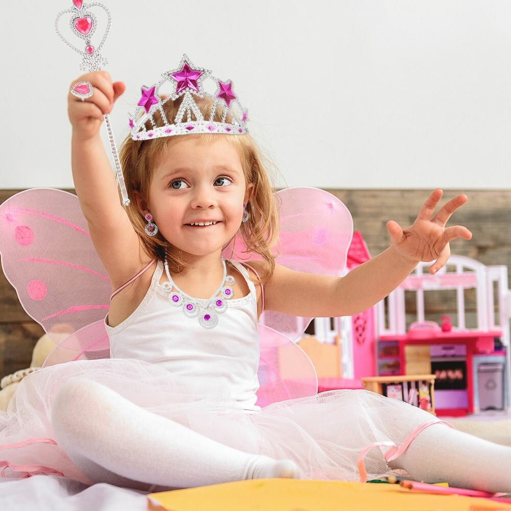 43 предмета, набор игрушечных украшений для девочек, идеальный для ролевых игр, качественные пластиковые аксессуары для праздников и дней рождения